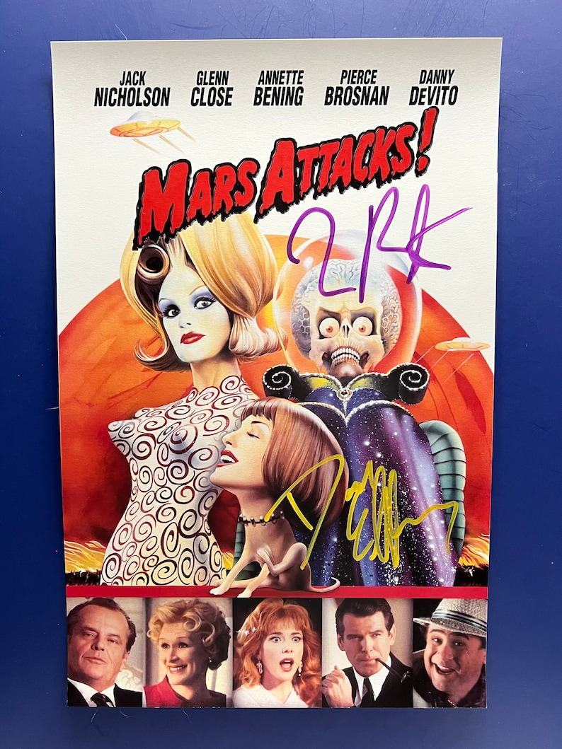 Mars Attacks 2 Cast-members Signed Movie Poster COA AUTHENTICATED - Etsy
