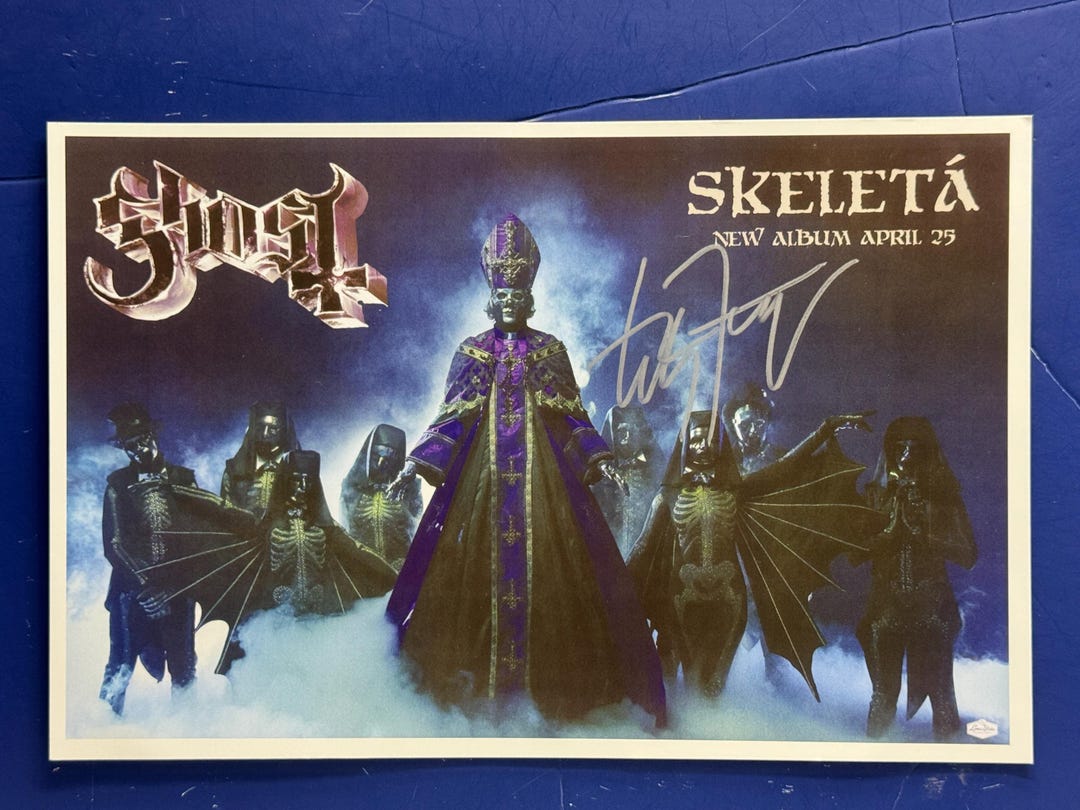 GHOST - Skeleta Signed Album Poster by Tobias Forge - COA AUTHENTICATED ...