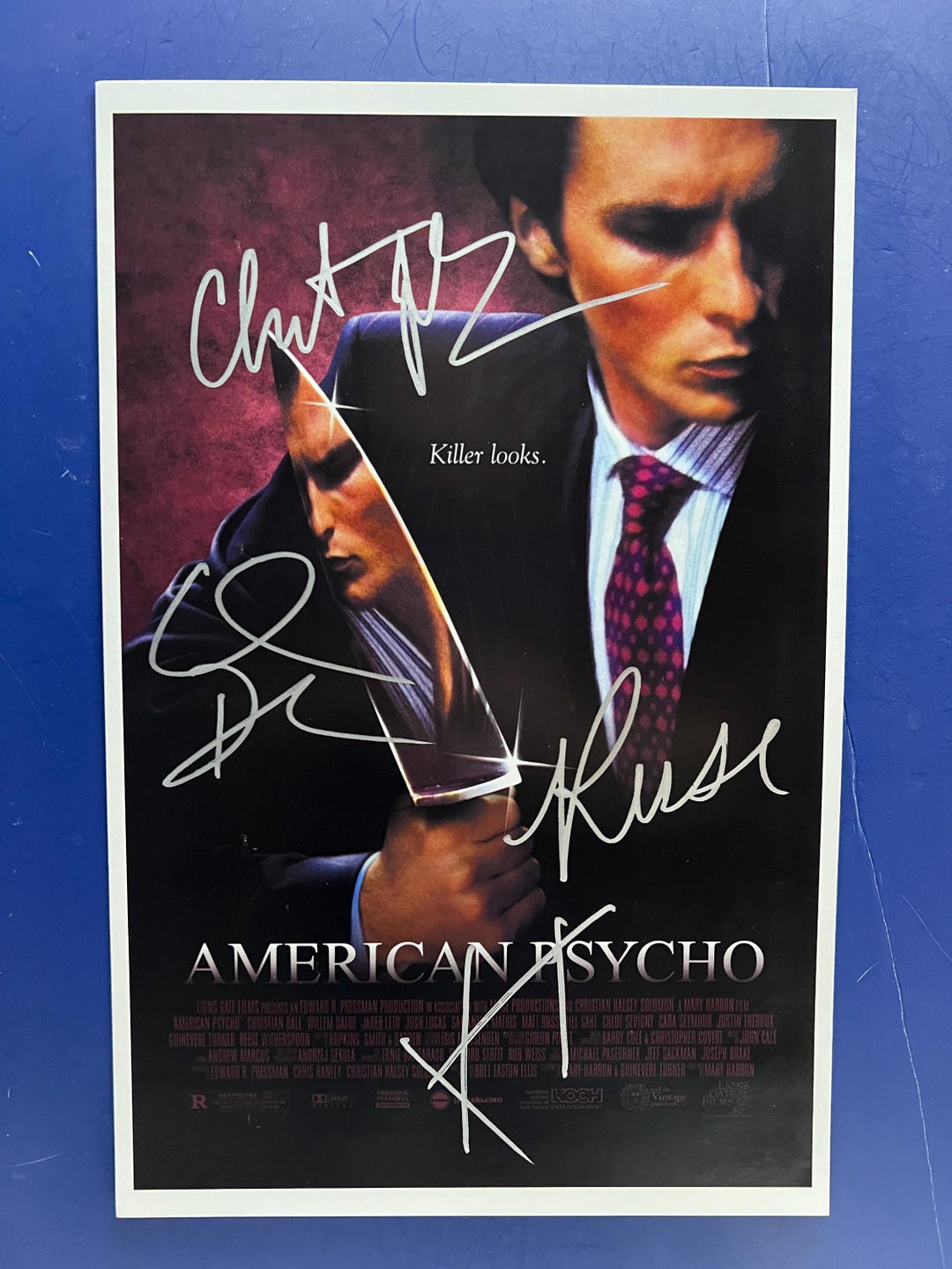 AMERICAN Psycho 4 Cast-members Signed Movie Poster COA AUTHENTICATED - Etsy