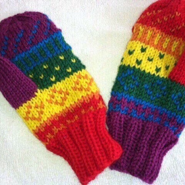 Rainbow Mittens - Etsy