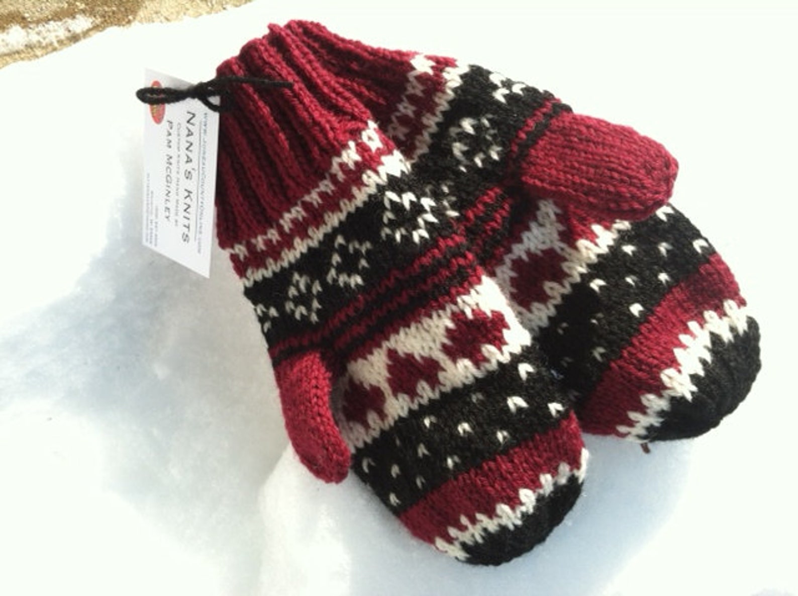 Scandinavian CUSTOM Adult or Teen Mitten Hand Knit - Etsy