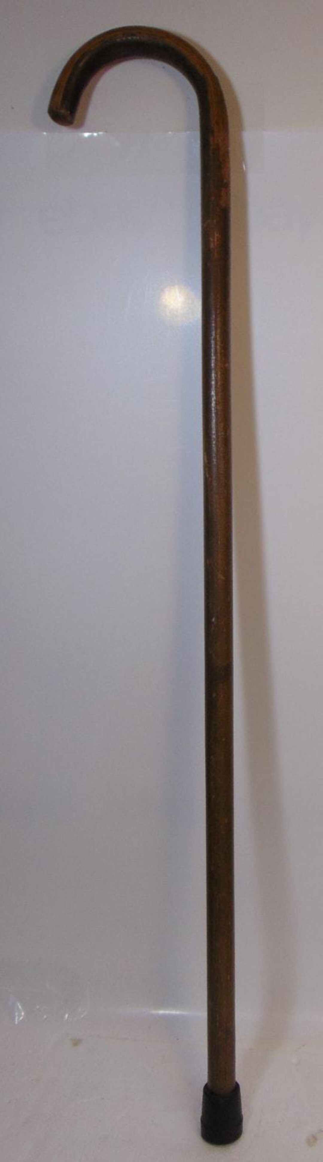 Walking Cane Antique Natural Oak Wood Grain Curved Handled 37 Stick ...