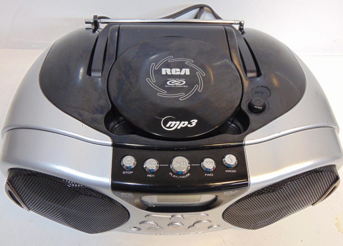 RCA Twin Bass RCD1598 Portable Boombox Fm/am/cd/mp3 Stereo Radio Tested ...