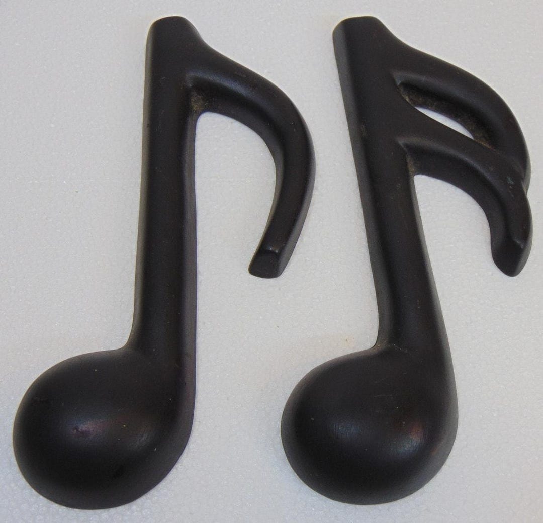 2 Pieces Treble Clef Ceramic Wall Decor Black Music Notes Art Hanging ...