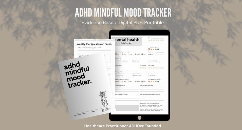Mindful Mood Tracker for ADHD | Printable PDF, Therapy Reflections ...