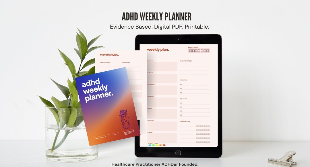 ADHD Digital Planner 6-month Organizer Weekly Schedule Printable PDF - Etsy