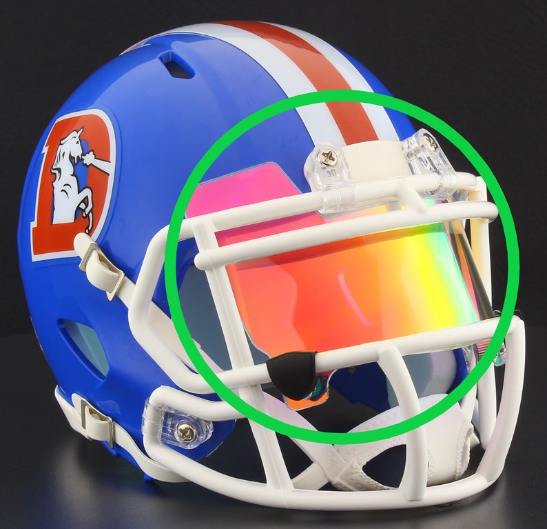 RAINBOW Mini Eye Shield / Visor for Denver Broncos NFL Mini Football ...
