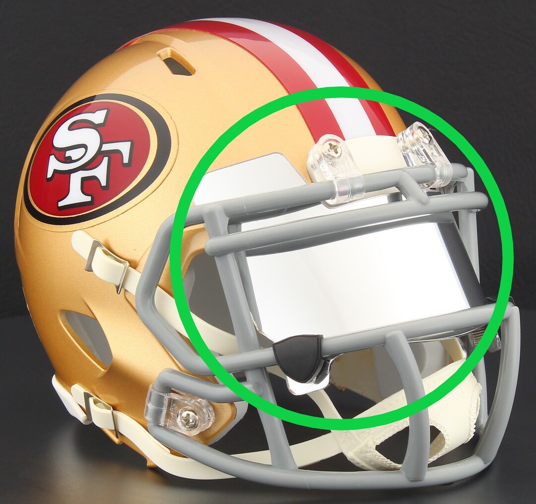 MIRROR CHROME Mini Eye Shield / Visor for San Francisco 49ers NFL Mini ...