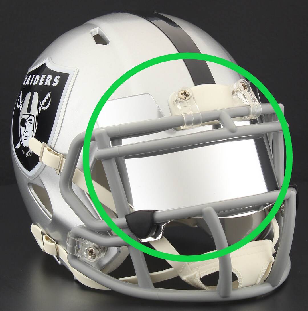 MIRROR CHROME Mini Eye Shield / Visor for Las Vegas Raiders NFL Mini ...