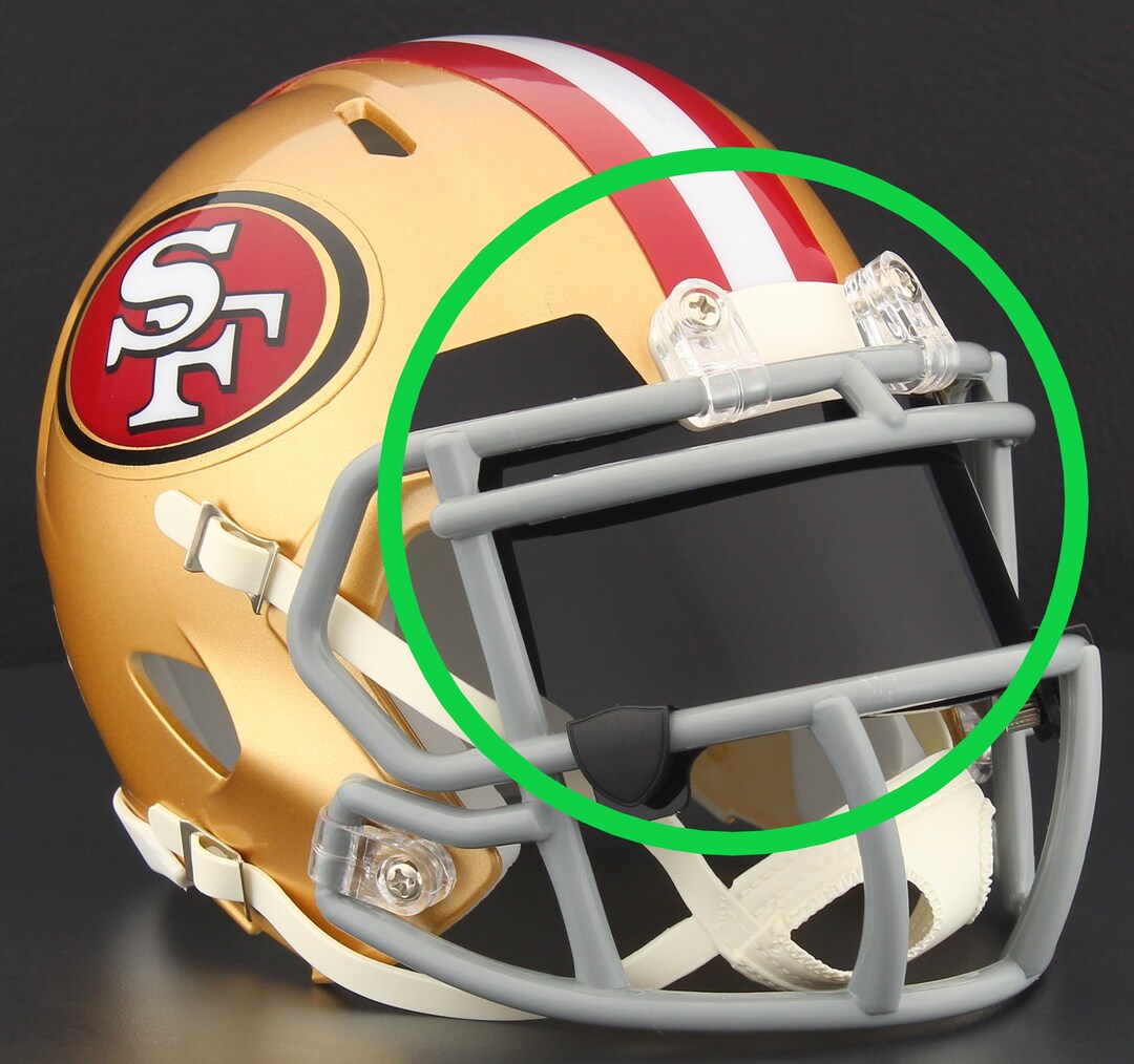 BLACK Mini Eye Shield / Visor for San Francisco 49ers NFL Mini Football ...