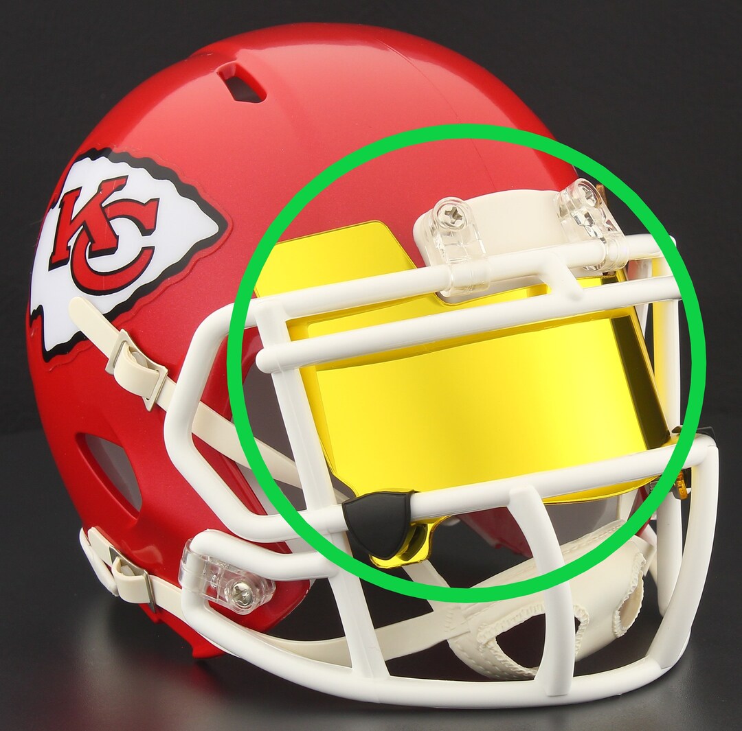 YELLOW Mini Eye Shield / Visor for Kansas City Chiefs NFL Mini Football ...