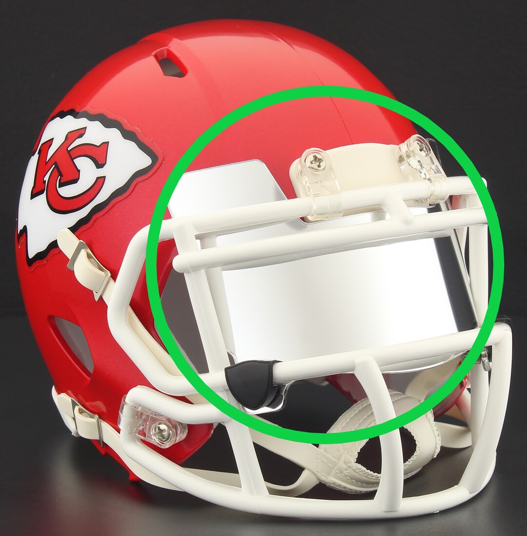 MIRROR CHROME Mini Eye Shield / Visor for Kansas City Chiefs NFL Mini ...