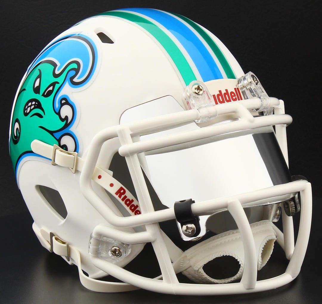 Tulane Green Wave NCAA Riddell Speed Mini Football Helmet W/ Eye Shield ...