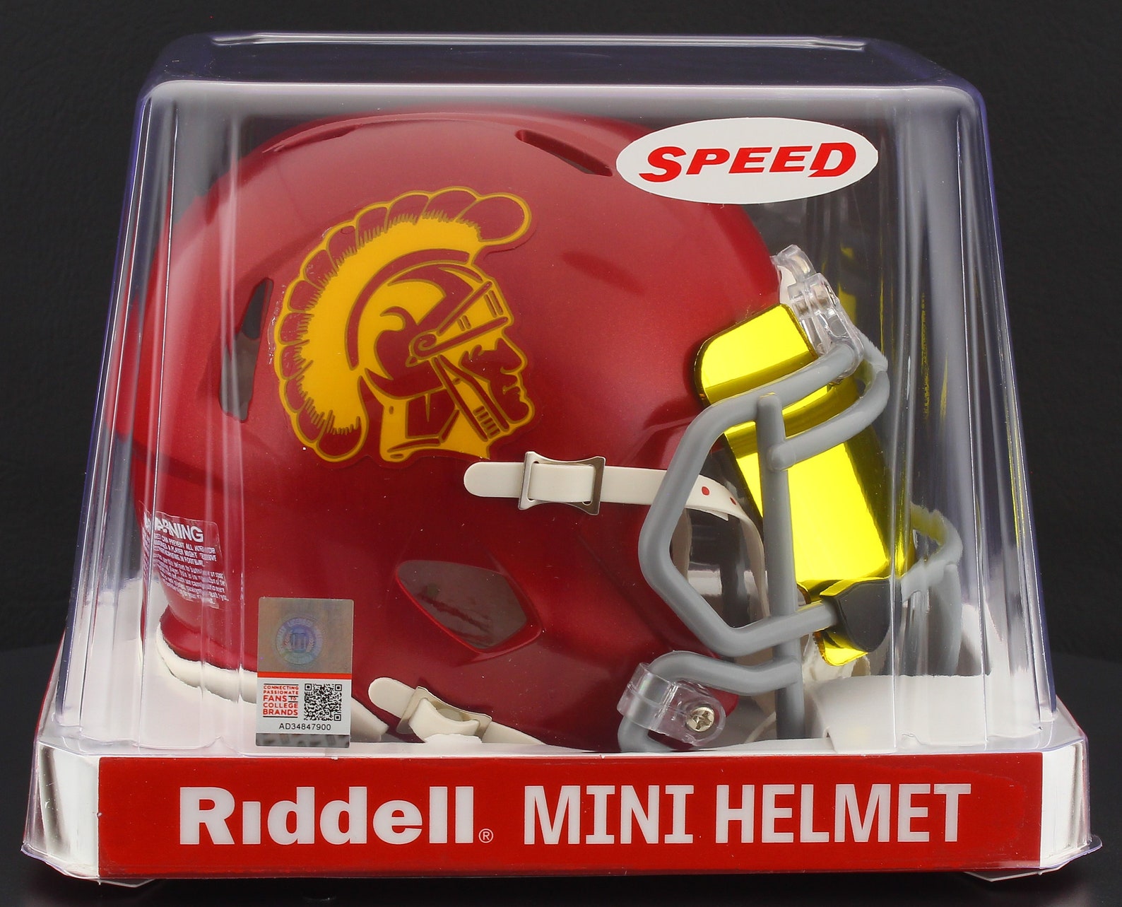 USC Trojans NCAA Riddell Speed Mini Football Helmet W/ Eye Shield Visor ...