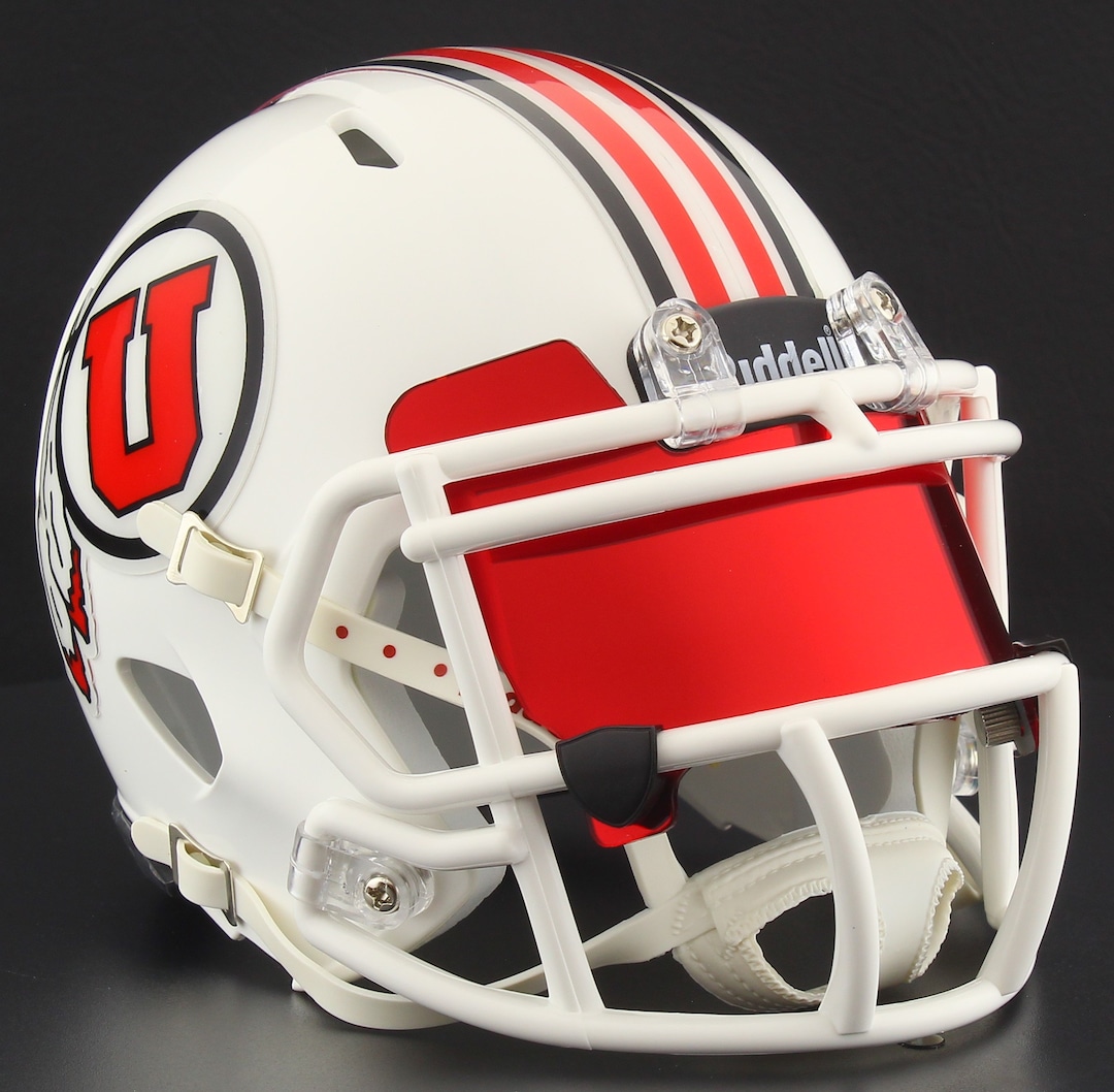Utah Utes NCAA Riddell Speed Mini Football Helmet W/ Eye Shield Visor ...