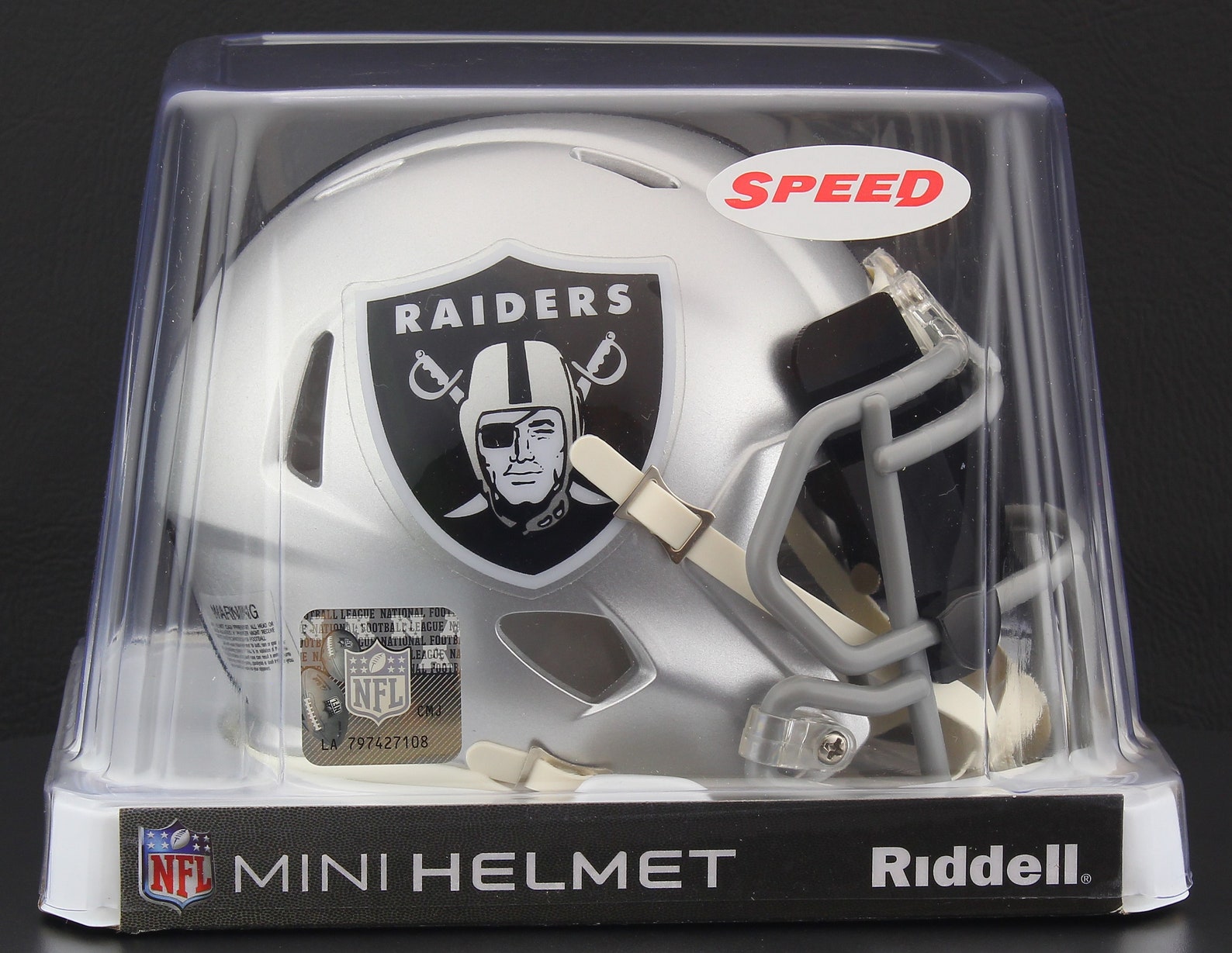 Las Vegas Raiders NFL Riddell Speed Mini Football Helmet W/ EYE SHIELD ...
