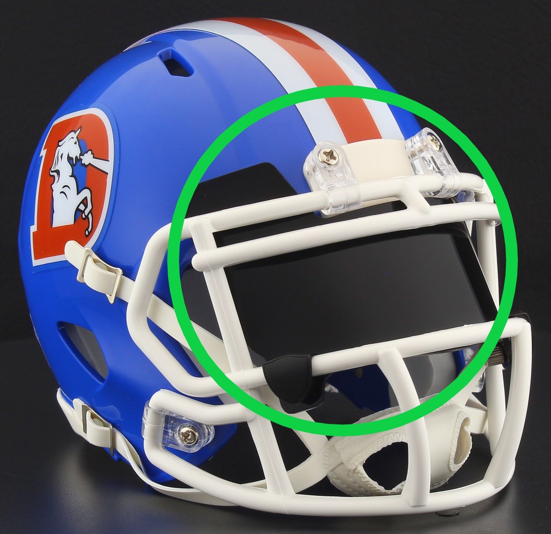 BLACK Mini Eye Shield / Visor for Denver Broncos NFL Mini Football ...