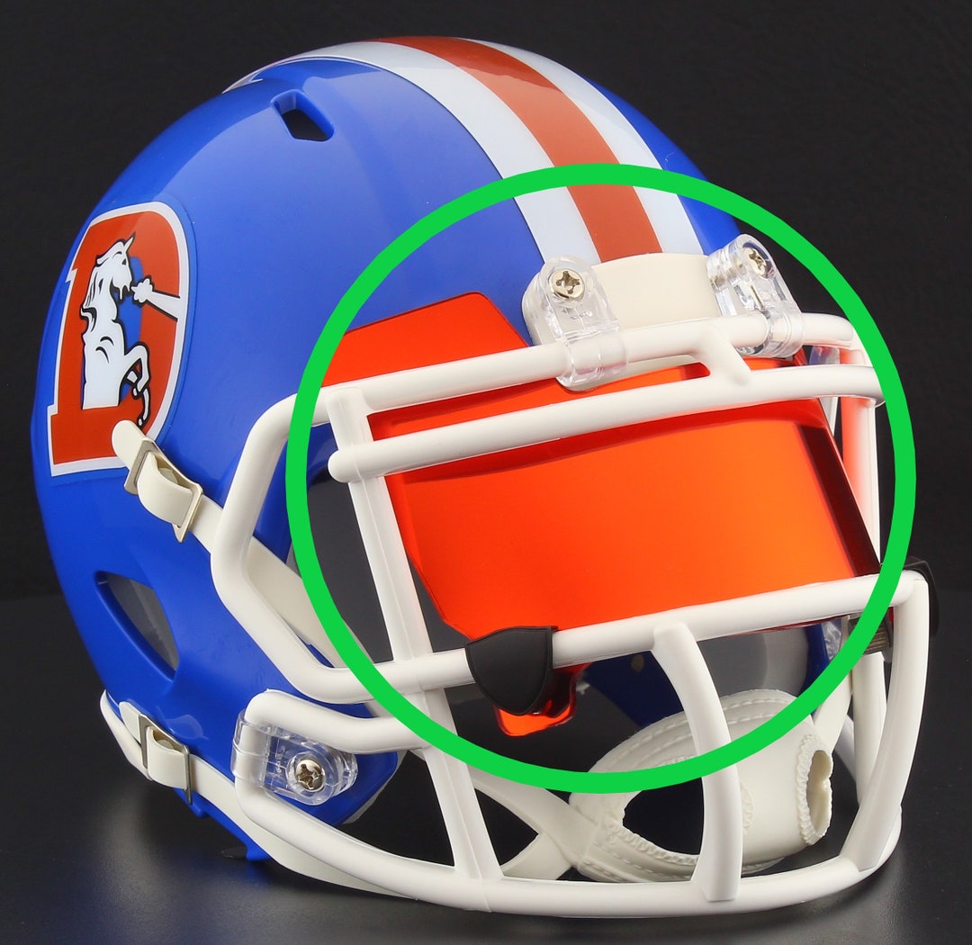 ORANGE Mini Eye Shield / Visor for Denver Broncos NFL Mini Football ...