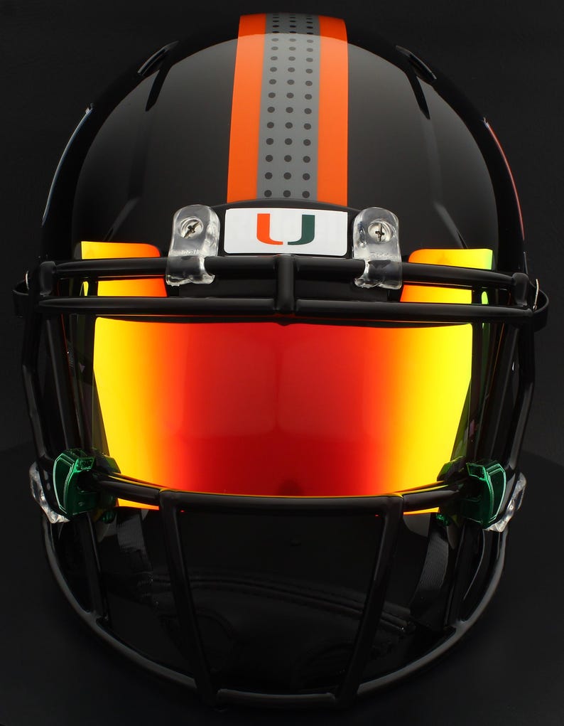 Miami Hurricanes NCAA Riddell Speed Full Size Replica Football Helmet ...