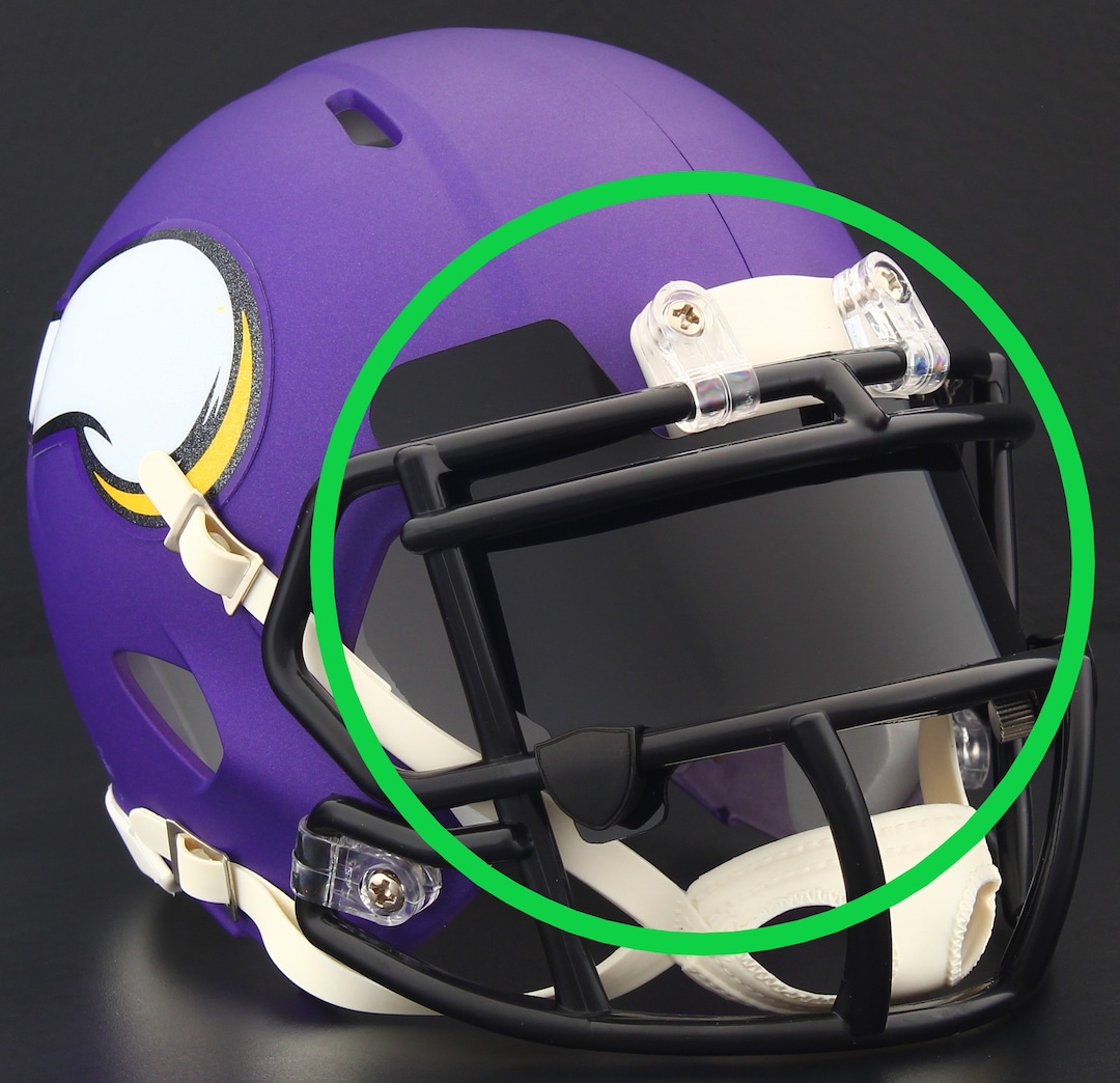BLACK Mini Eye Shield / Visor for Minnesota Vikings NFL Mini Football ...