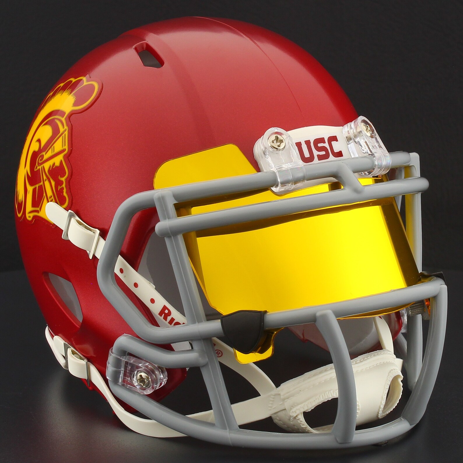 USC Trojans NCAA Riddell Speed Mini Football Helmet W/ Eye Shield Visor ...