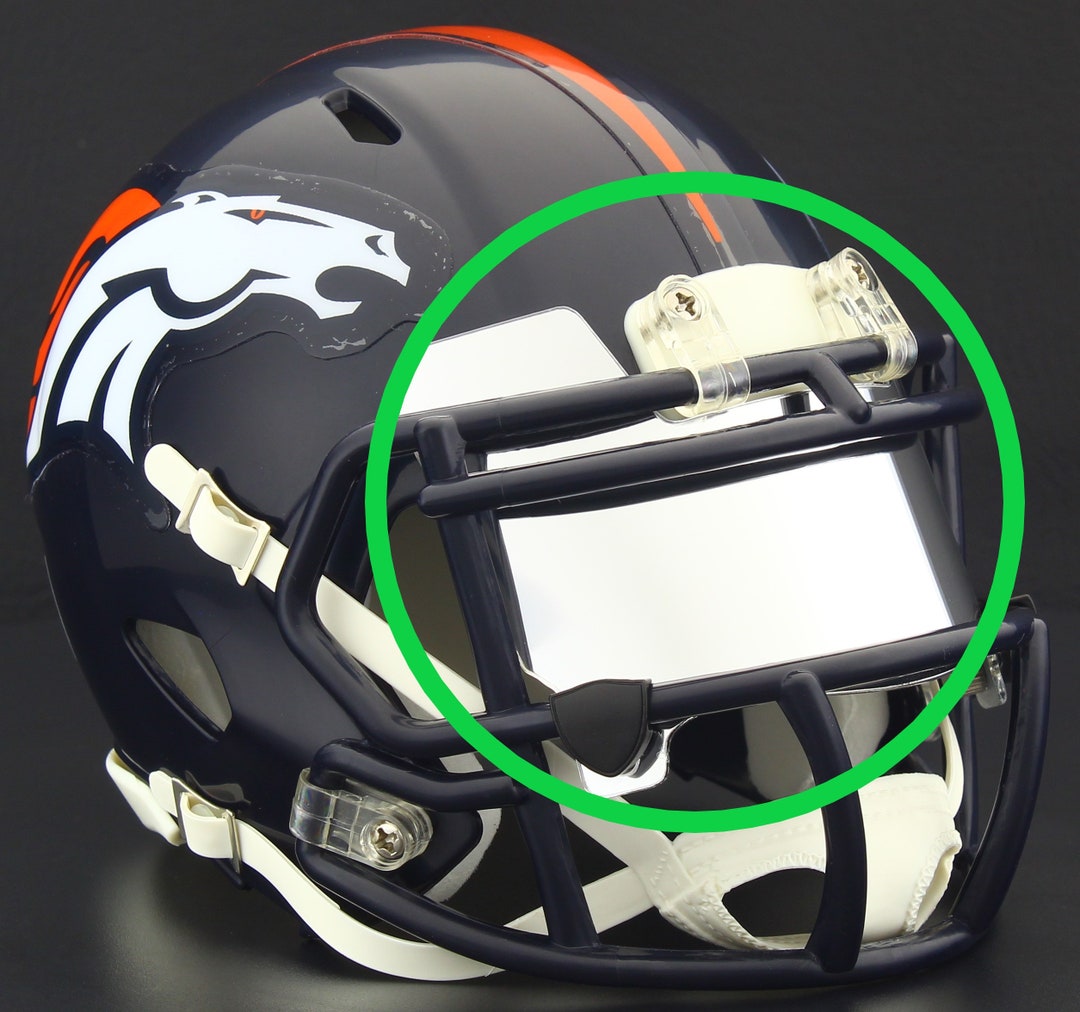 MIRROR CHROME Mini Eye Shield / Visor for Denver Broncos NFL Mini ...