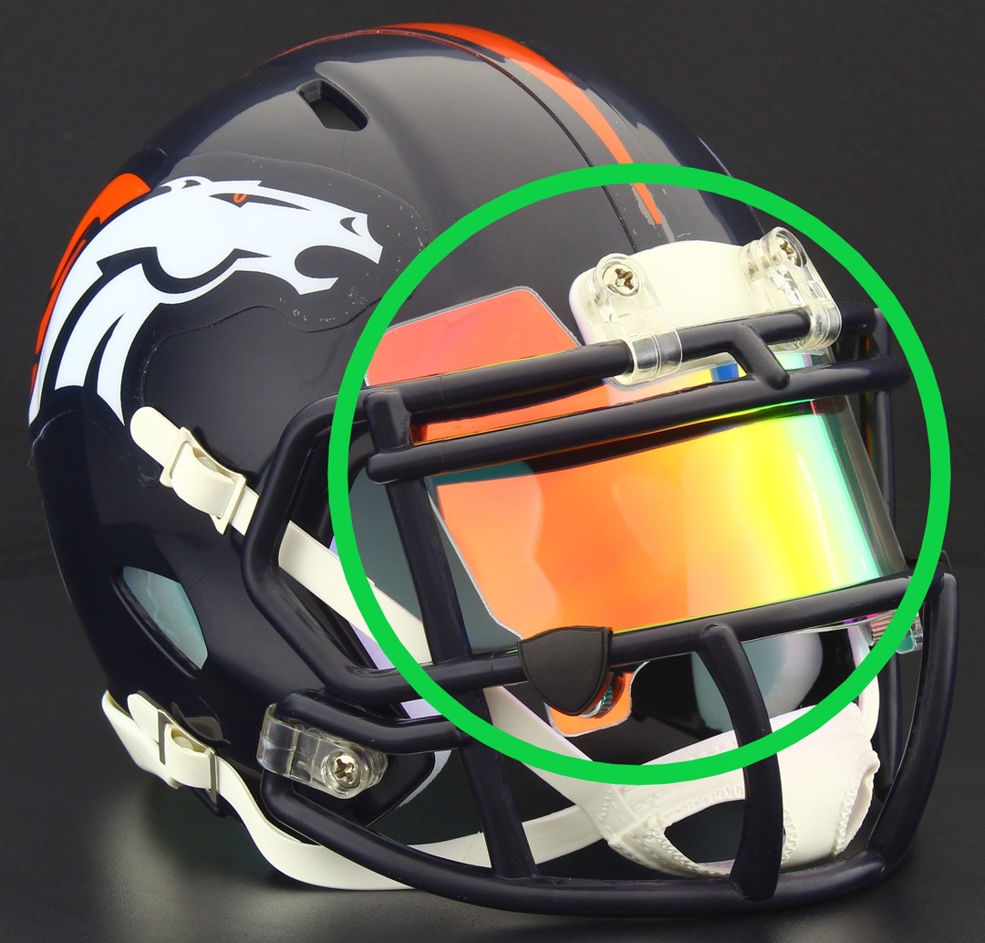 RAINBOW Mini Eye Shield / Visor for Denver Broncos NFL Mini Football ...