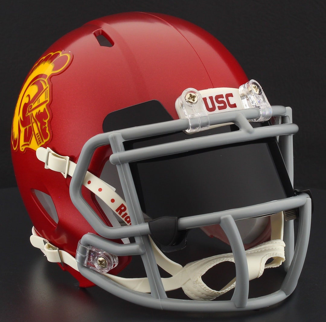 USC Trojans NCAA Riddell Speed Mini Football Helmet W/ Eye Shield Visor ...