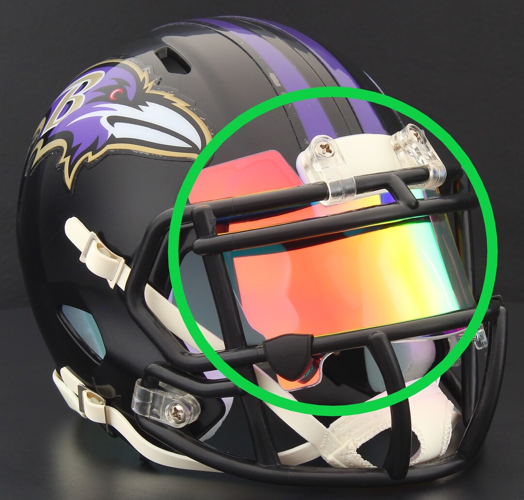 RAINBOW Mini Eye Shield / Visor for Baltimore Ravens NFL Mini Football ...