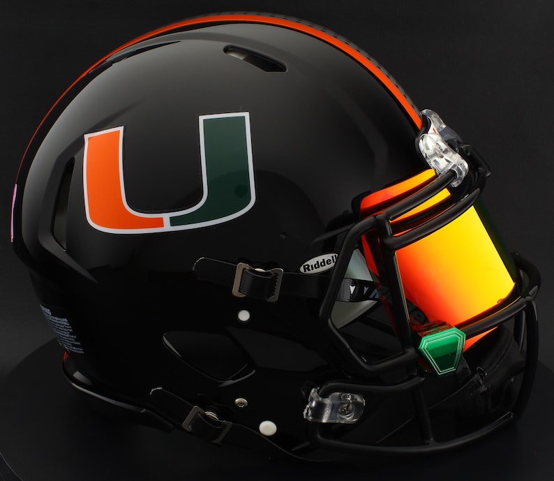 Miami Hurricanes NCAA Riddell Speed Full Size Replica Football Helmet ...