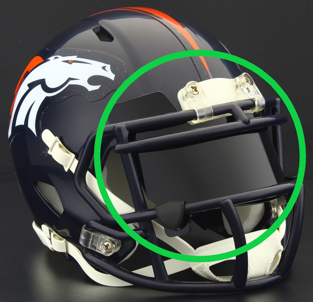 BLACK Mini Eye Shield / Visor for Denver Broncos NFL Mini Football ...