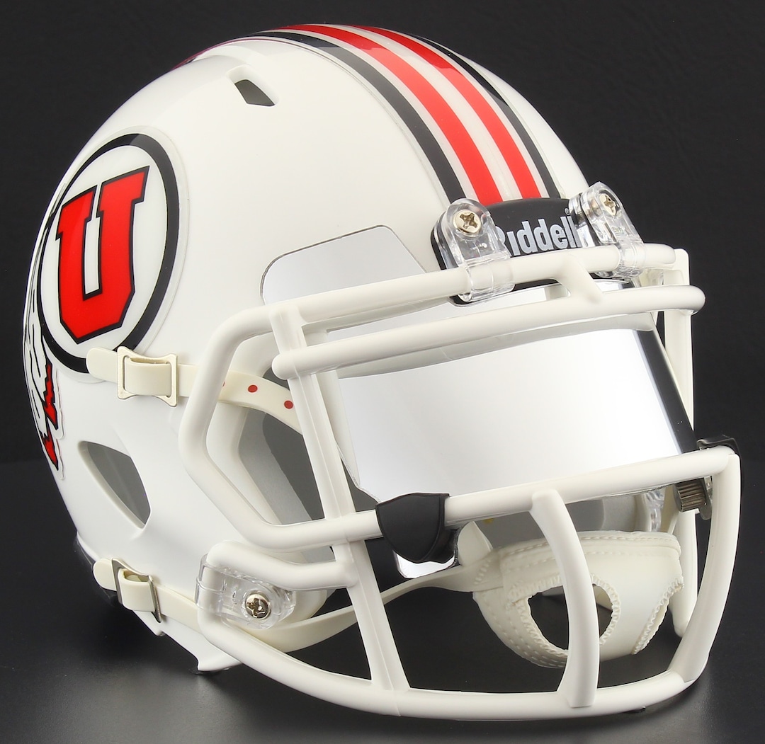 Utah Utes NCAA Riddell Speed Mini Football Helmet W/ Eye Shield Visor ...