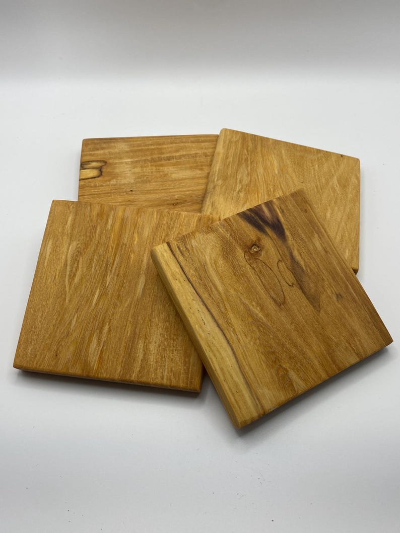 Handmade Spalted Elm Coaster Set: Michigan Wood Coasters - Etsy