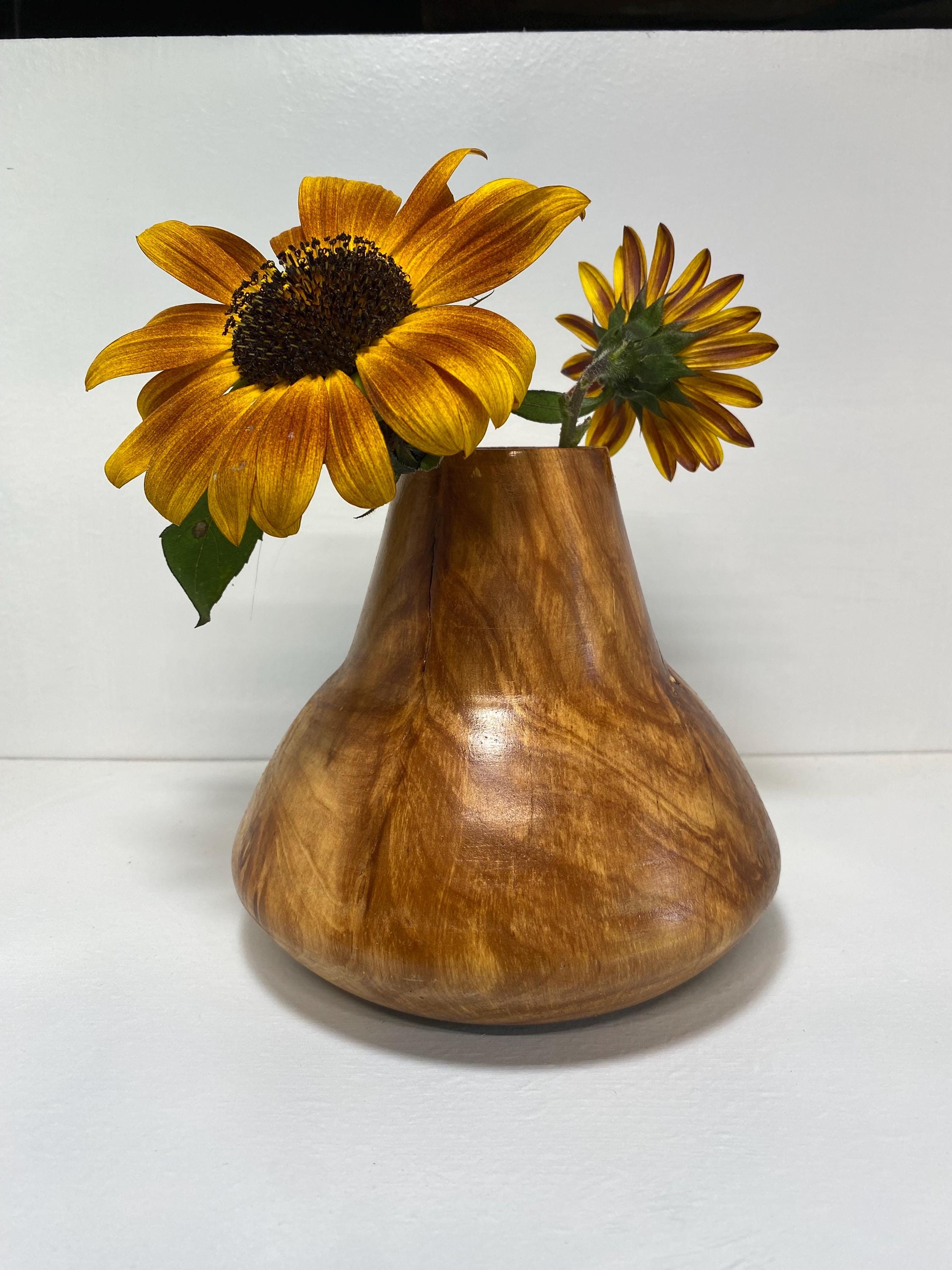 Spalted Apple Wood Hollow Form Vase Centerpiece Home Decor Wedding ...