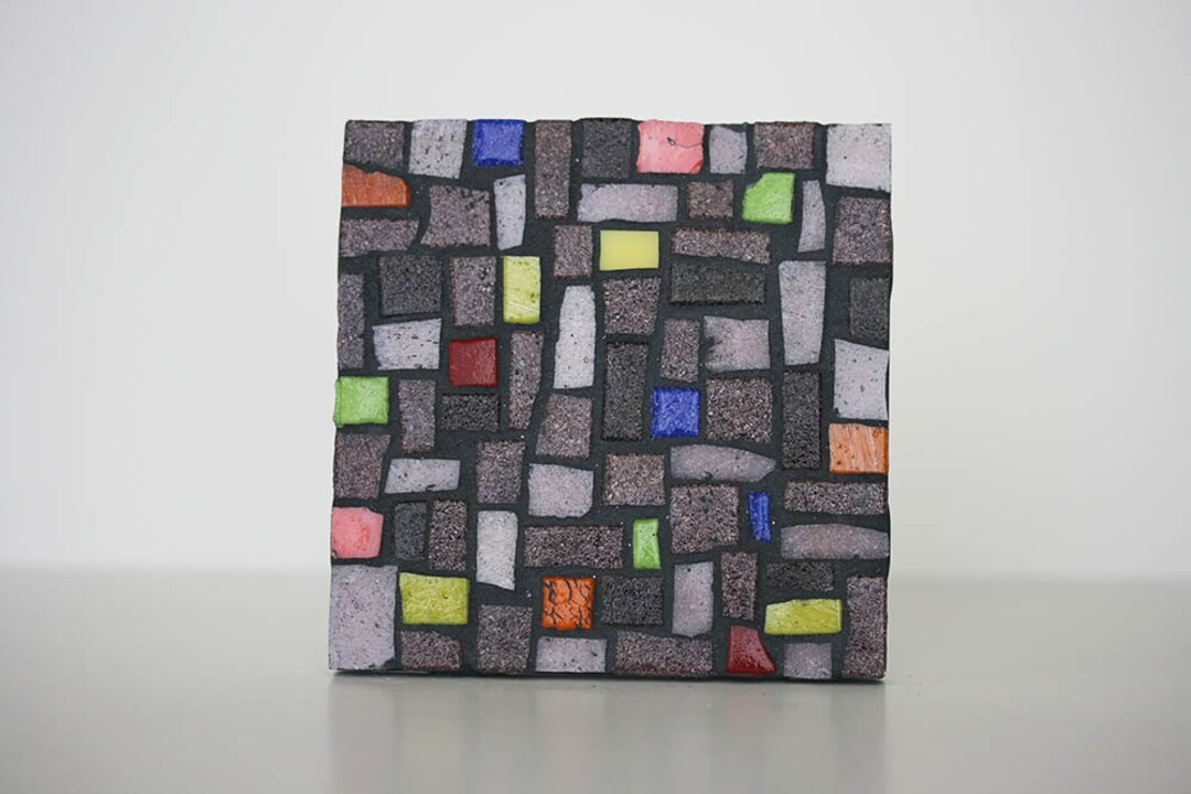 Colorblock Mosaic Coaster Glass Tile Purple Pendaison de crémaillère ...