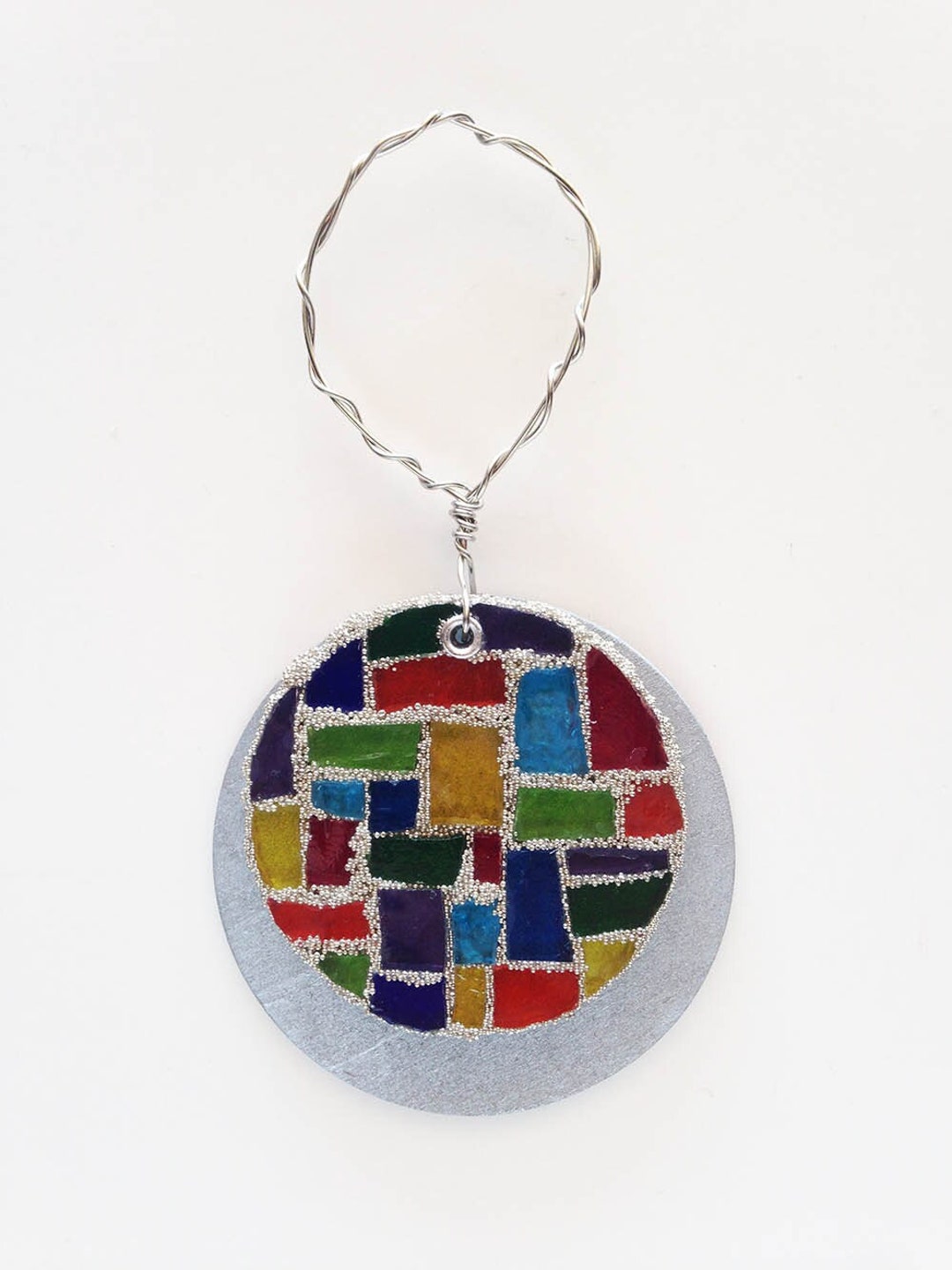 Colorblock Mosaic Ornament Circle Bright Colors Mod Modern Christmas ...