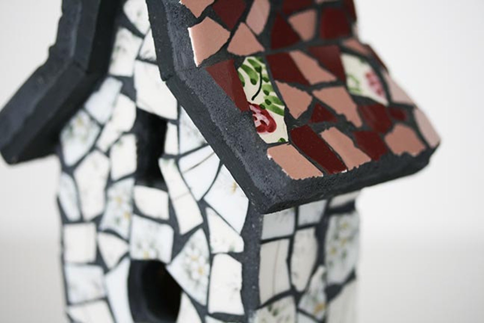 Mosaic Ceramic Fine China Birdhouse Spring Gardening Garden Art ...