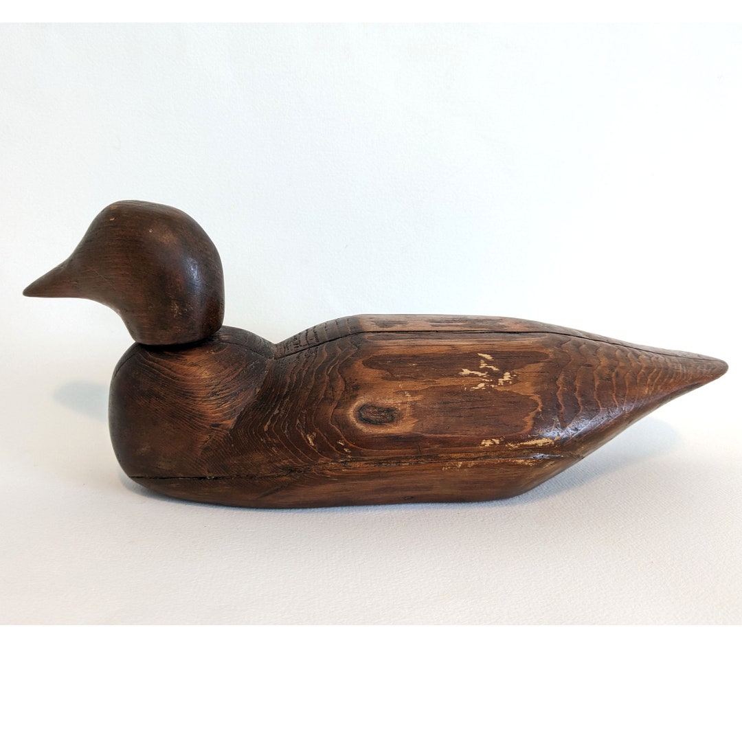 Vintage Hand Carved Wooden Duck Decoy - Etsy