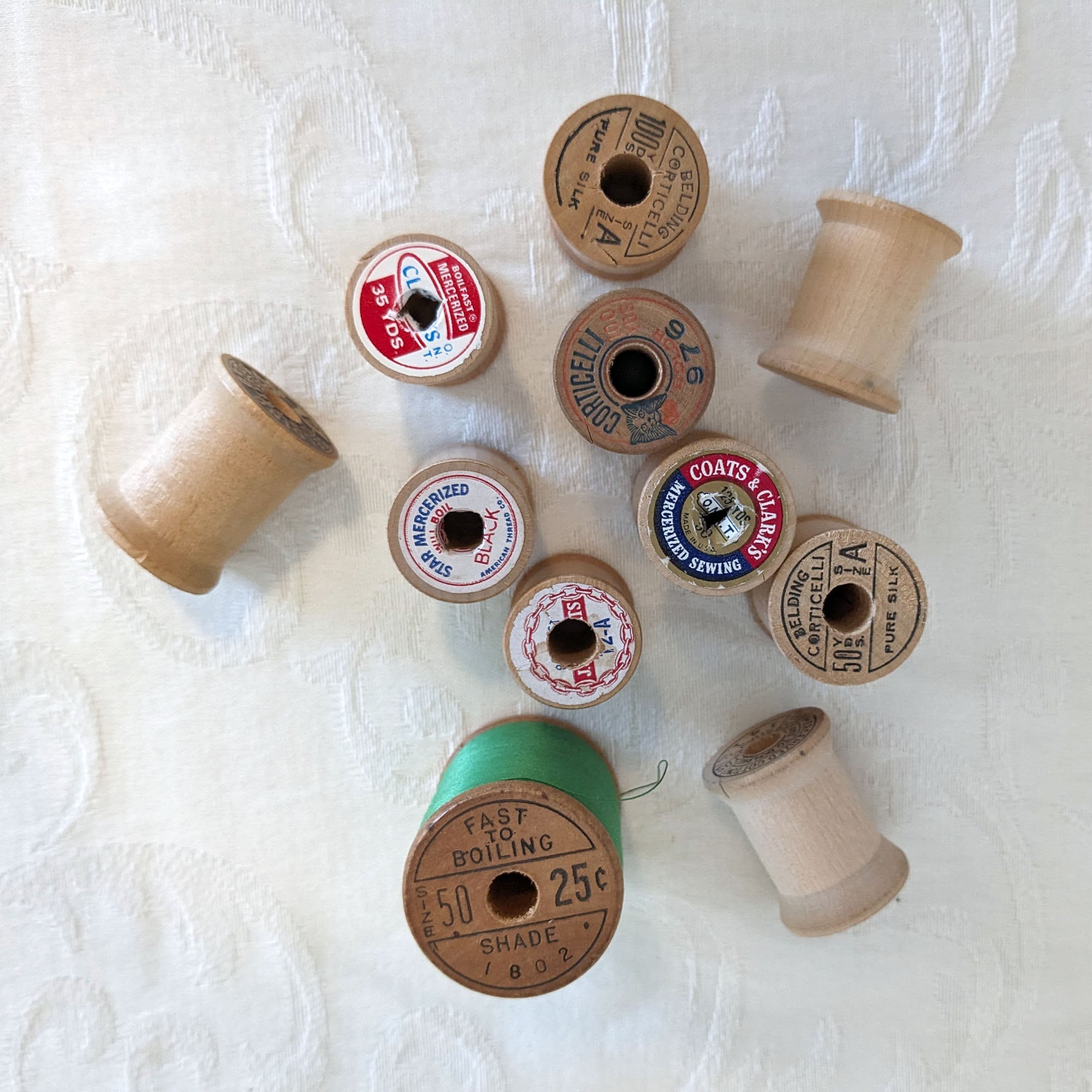 11 Vintage Wooden Thread Spools - Etsy