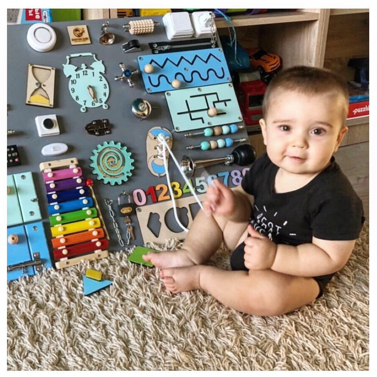 Extra Large Busy Board for Toddler Sensory Wall - Educational Toy for ...