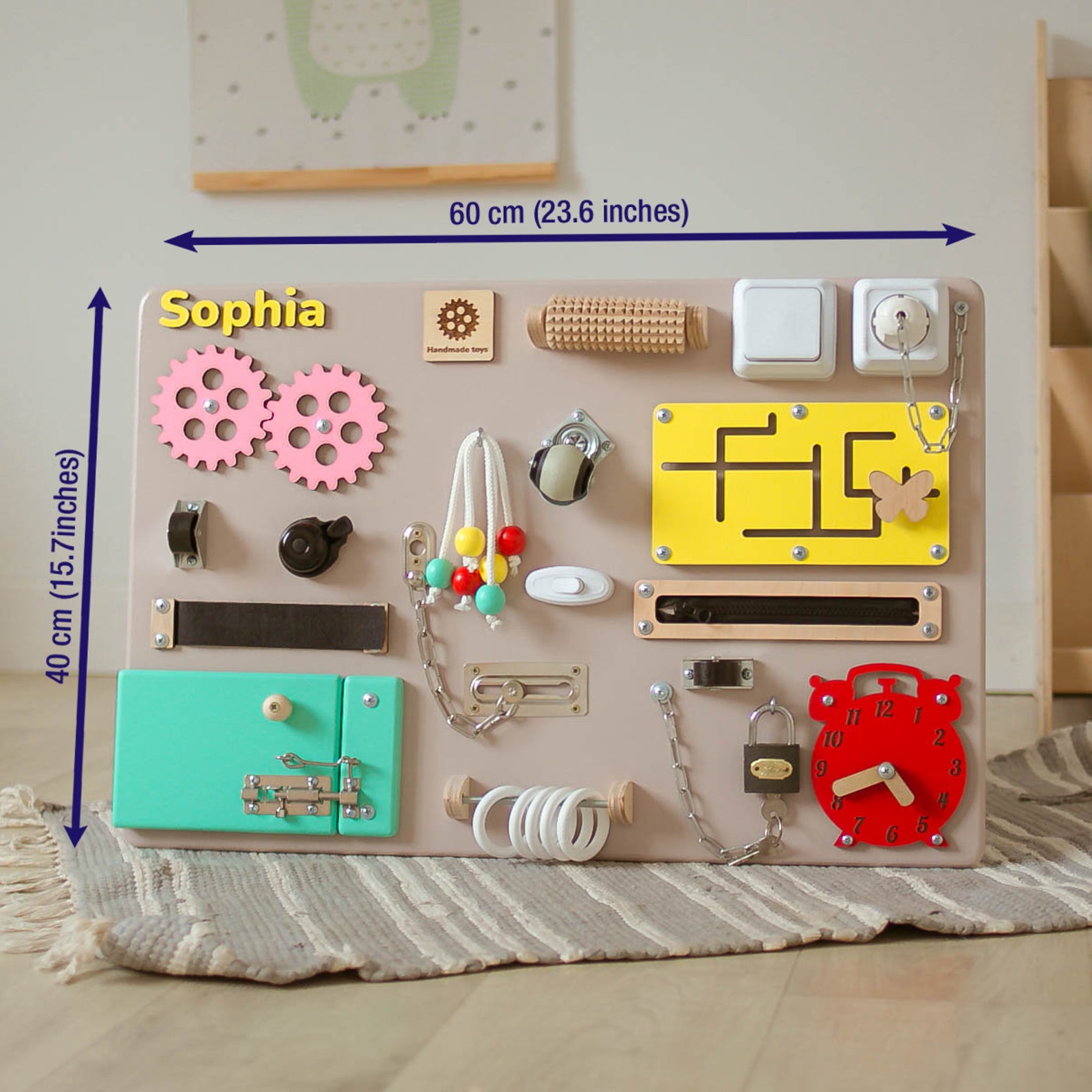 Wooden Busy Board Puzzle | Personalized Name Puzzle Toy | Baby Girl ...