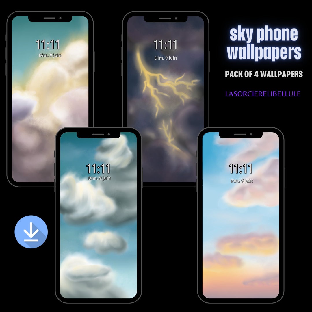 Sky Phone Wallpapers, Stormy Sky, Blue Sky, Clouds Wallpaper, Digital ...