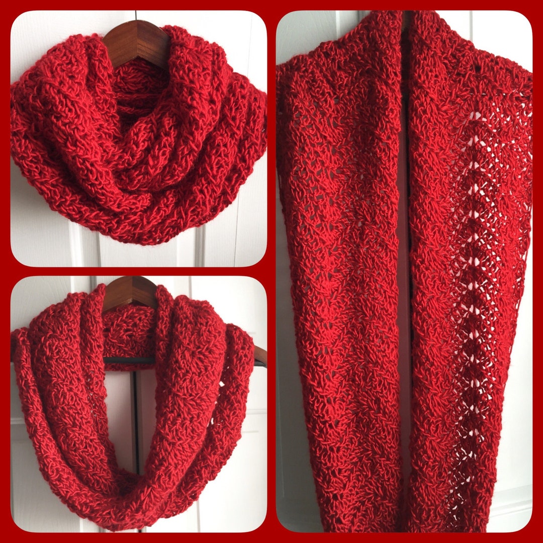 Ruby Red Wave Infinity Scarf - Etsy