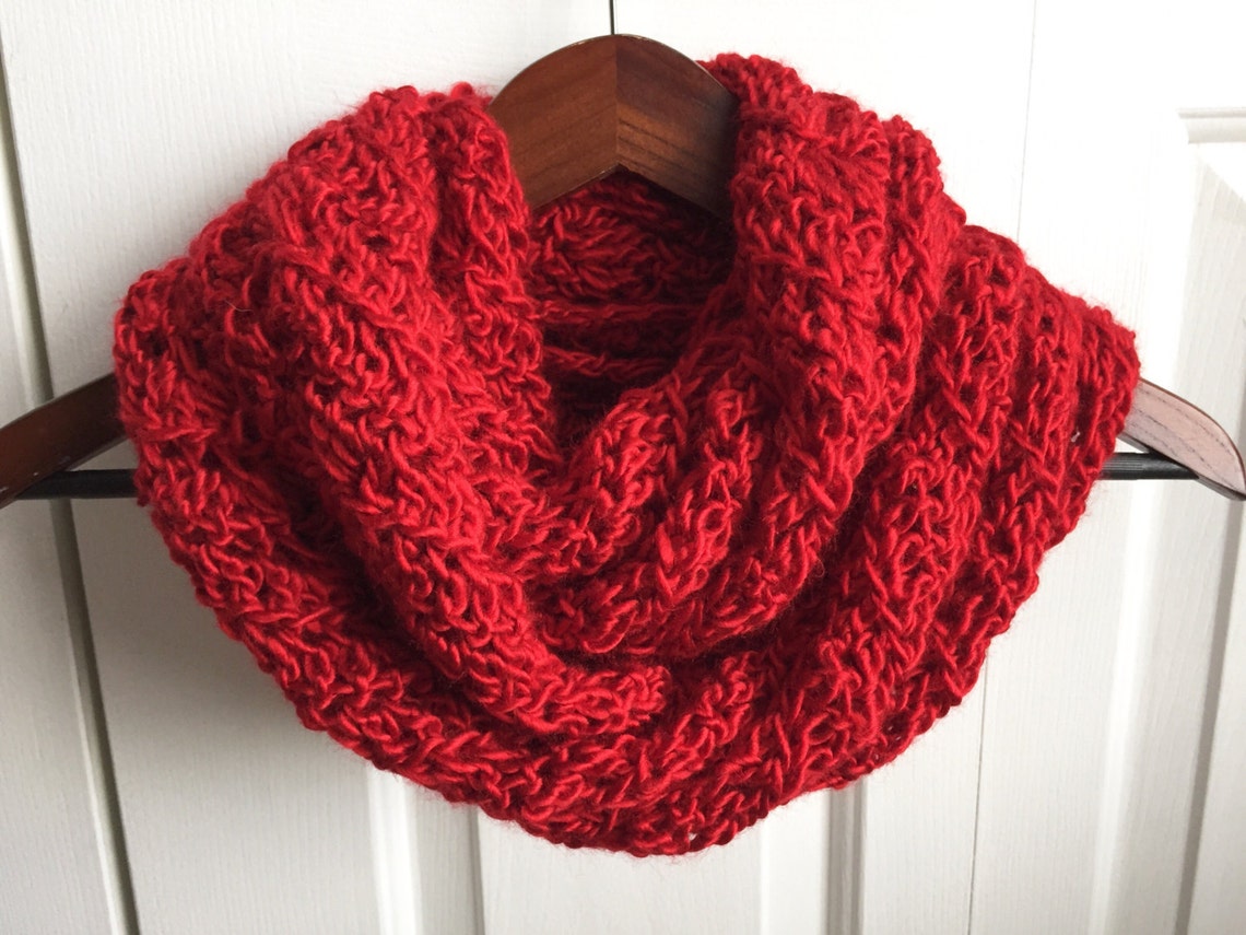 Ruby Red Wave Infinity Scarf - Etsy