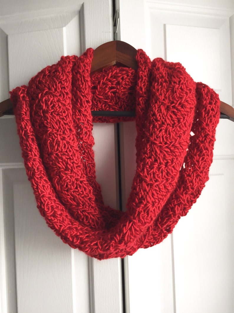 Ruby Red Wave Infinity Scarf - Etsy