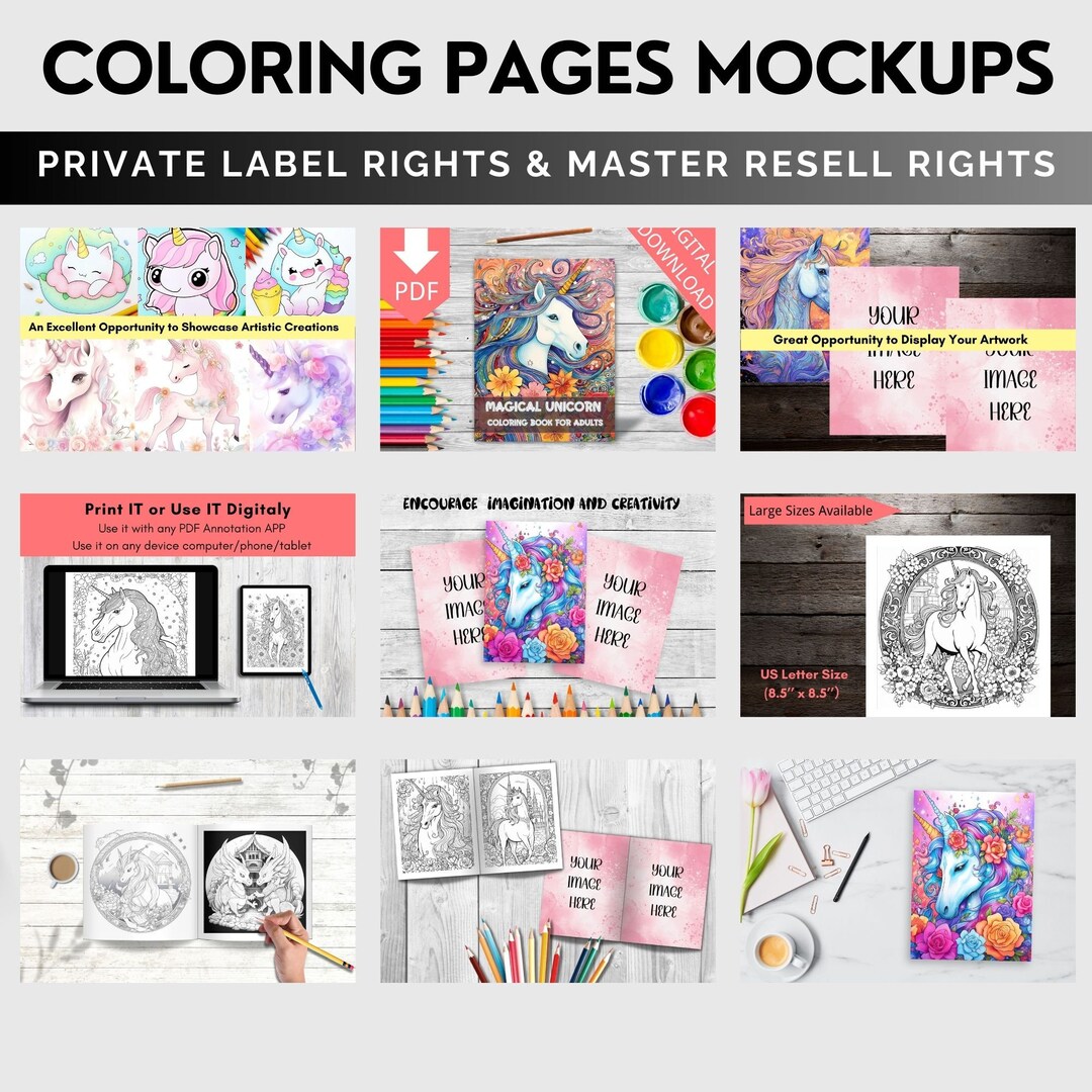 Coloring Pages Mockup MRR Mockups Done for You Digital Products Resell ...