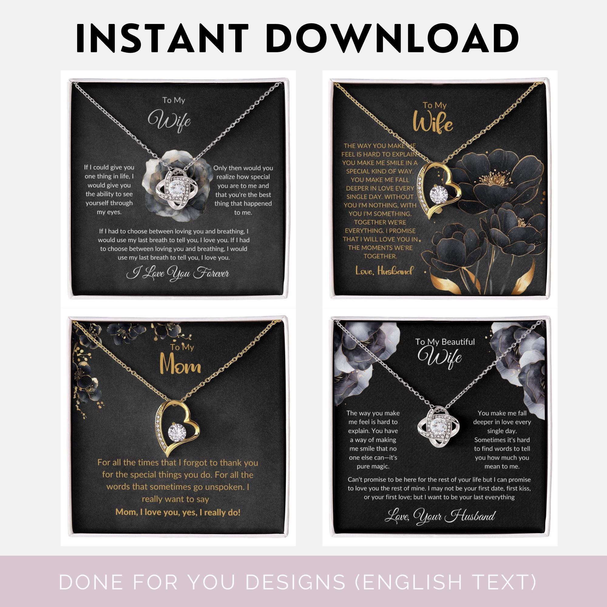 Shineon Message Card Bundle Editable Message Card Personalized Jewelry ...