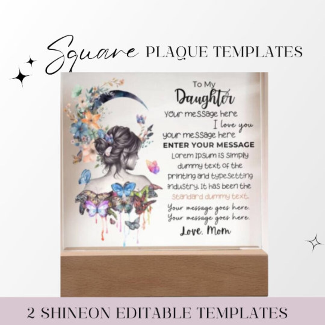 Shineon Square Plaque Templates: Canva Message Card Designs (digital ...