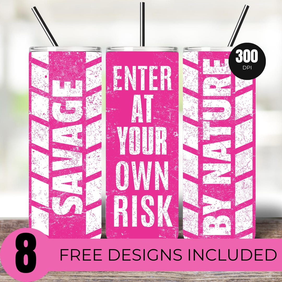 Savage Tumbler Wrap PNG: Hot Pink Grunge Design (digital Download) - Etsy