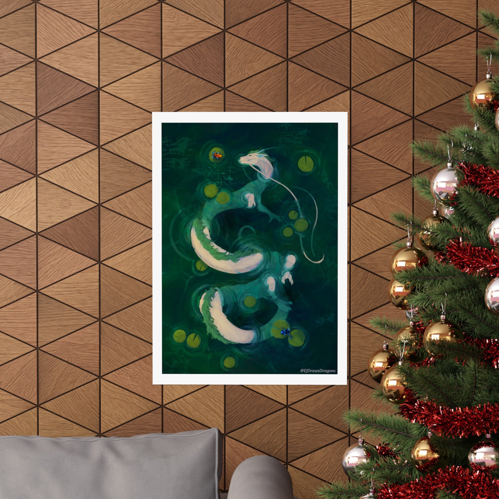 Spirited Away Dragon Haku Painting, Spirit of the Kohaku River 11x16 ...